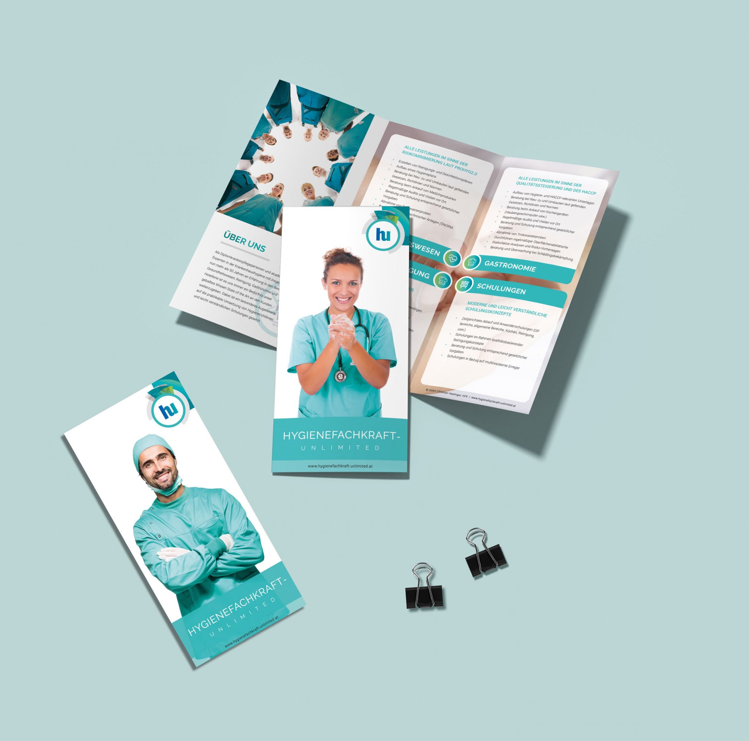 Flyer & Folder ‣ Hygienefachkraft Unlimited — creostudio®